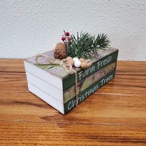Book Stack, Christmas Book Stack, Farmhouse Book Stack, Christmas Tree ...