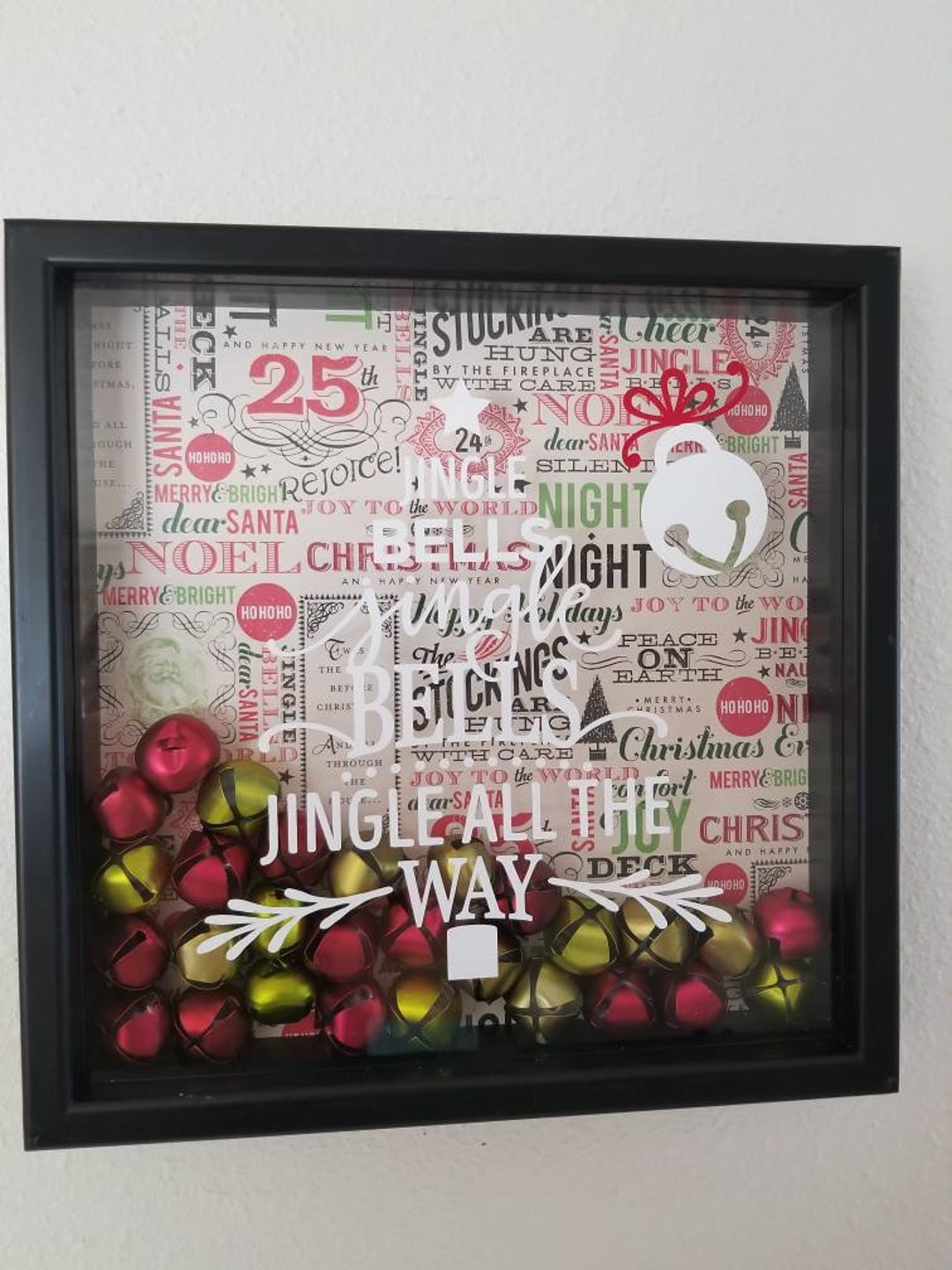 Bell Shadow Box, Christmas Shadow Box, Christmas Bell Box, Jingle All ...