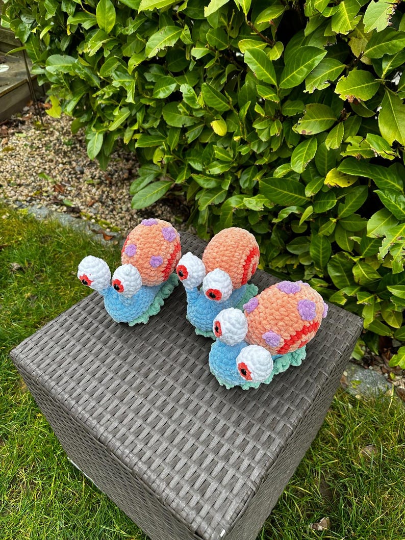 Gary the Snail, Crochet Plushie, Spongebobs Best Friend, Handmade ...
