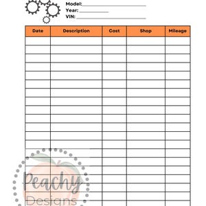 Printable Auto Maintenance Logs - Etsy