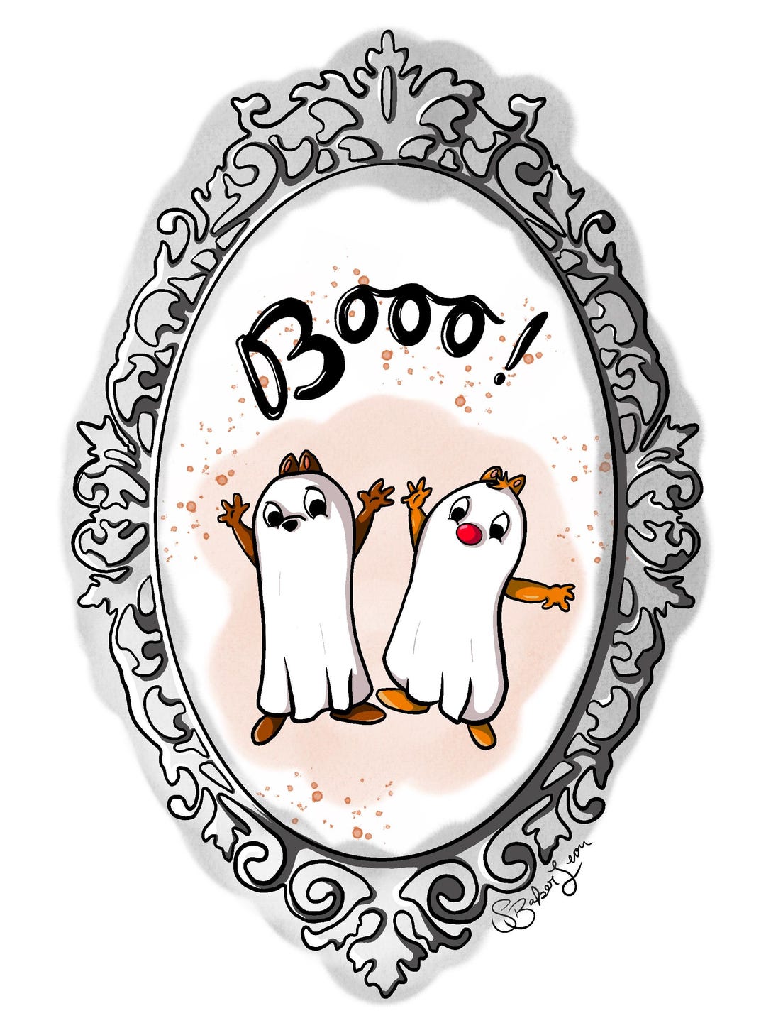 Halloween Chip and Dale Wall Art - Etsy