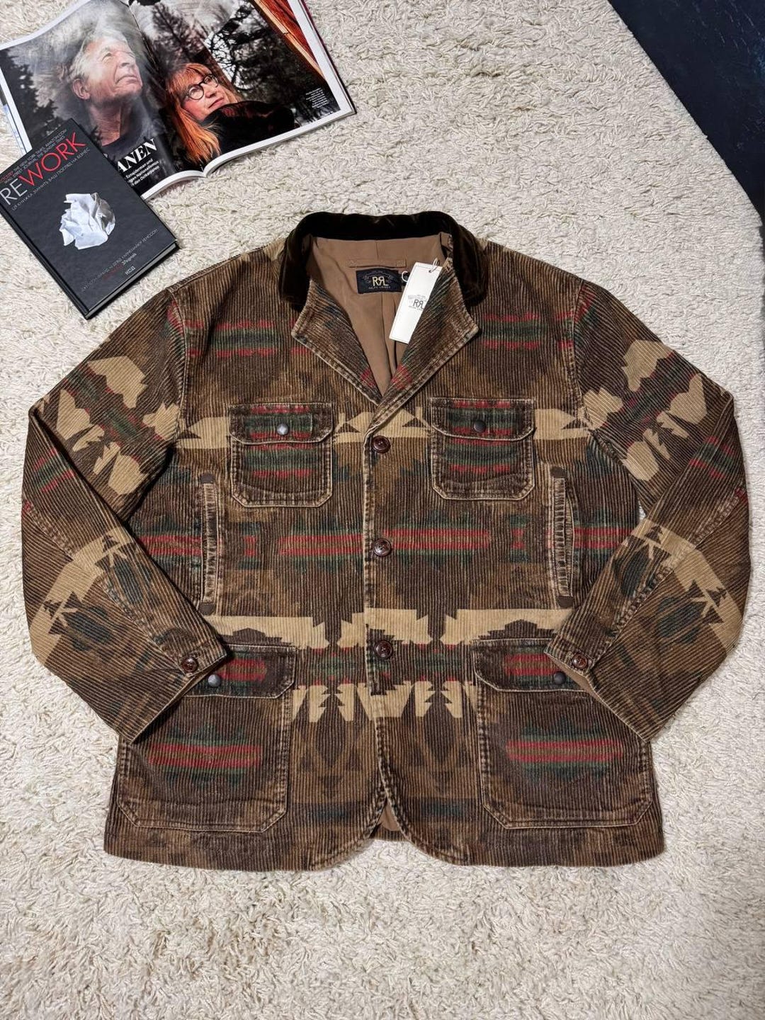Double RL RRL Polo Ralph Lauren Men's Aztec Corduroy Jacket XL Nwt ...