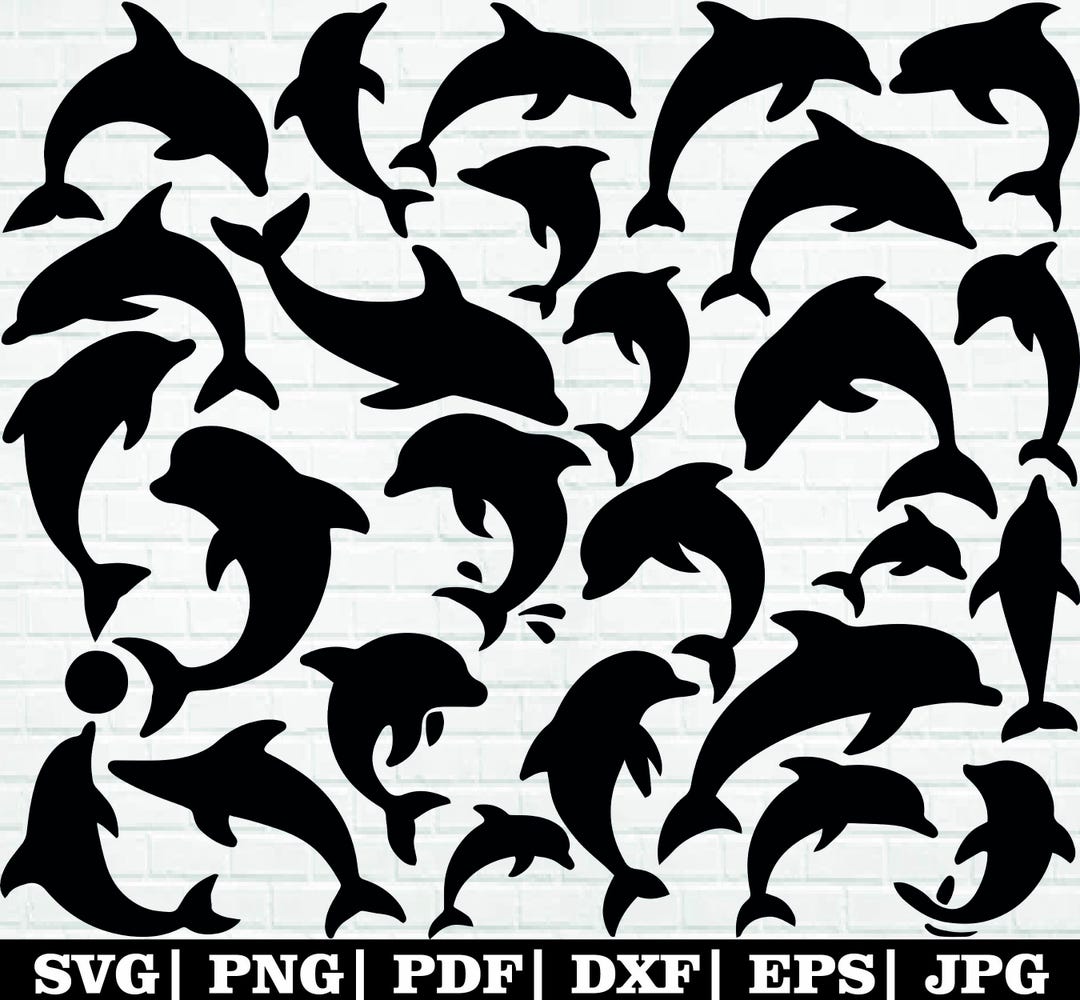 Dolphin SVG Bundle, Ocean Clipart, Cricut Cut Files (digital Download ...