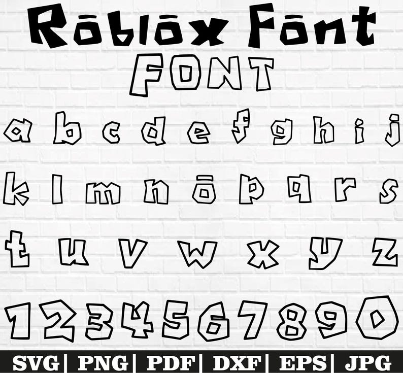 Roblox Font Svg Bundle, Roblox Font Svg, Roblox Font TTF, Roblox Font ...
