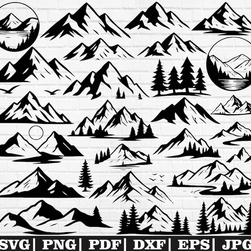 Mountain Scene Png Bundle - Etsy