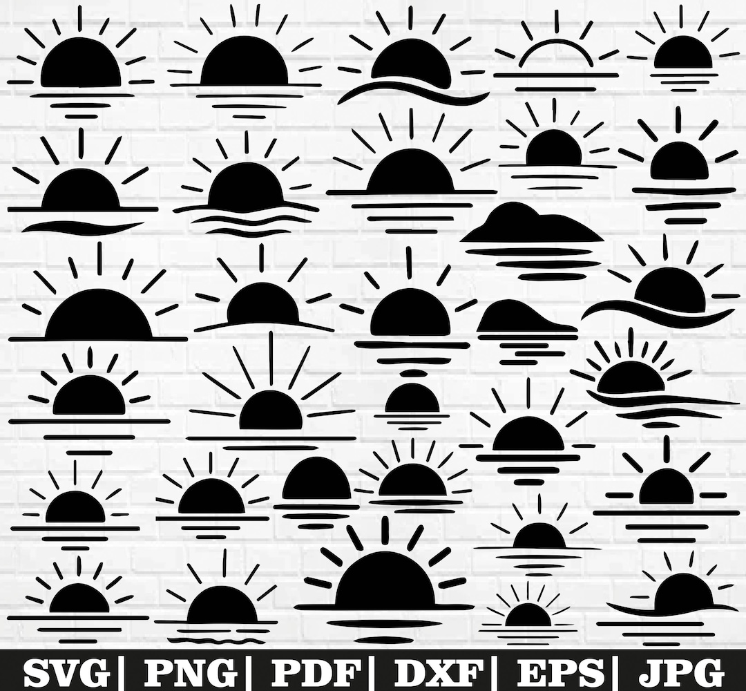 Sunrise Svg Bundle, Sunrise Png Bundle, Sunrise Clipart, Sunrise Cut ...