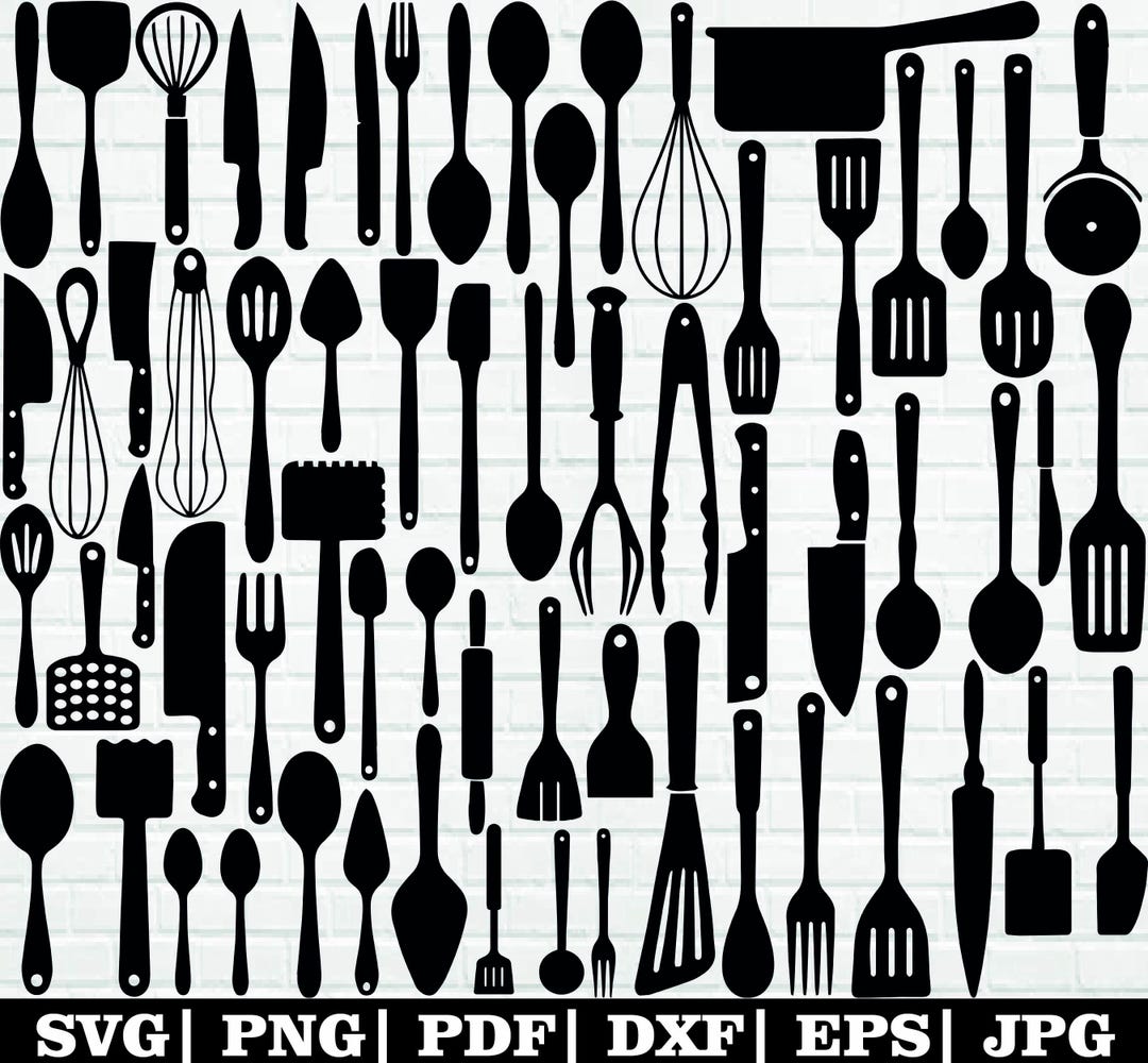 Kitchen Utensils SVG Bundle, Cooking Tools Clipart (digital Files) - Etsy