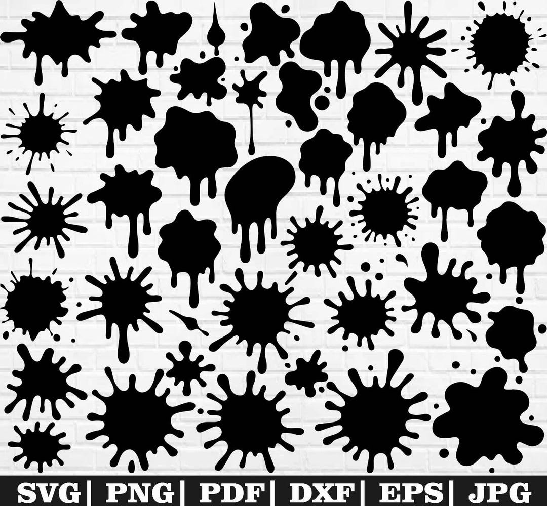 Paint Splatter Svg Bundle, Paint Splatter Png Bundle, Ink Splatter Svg ...
