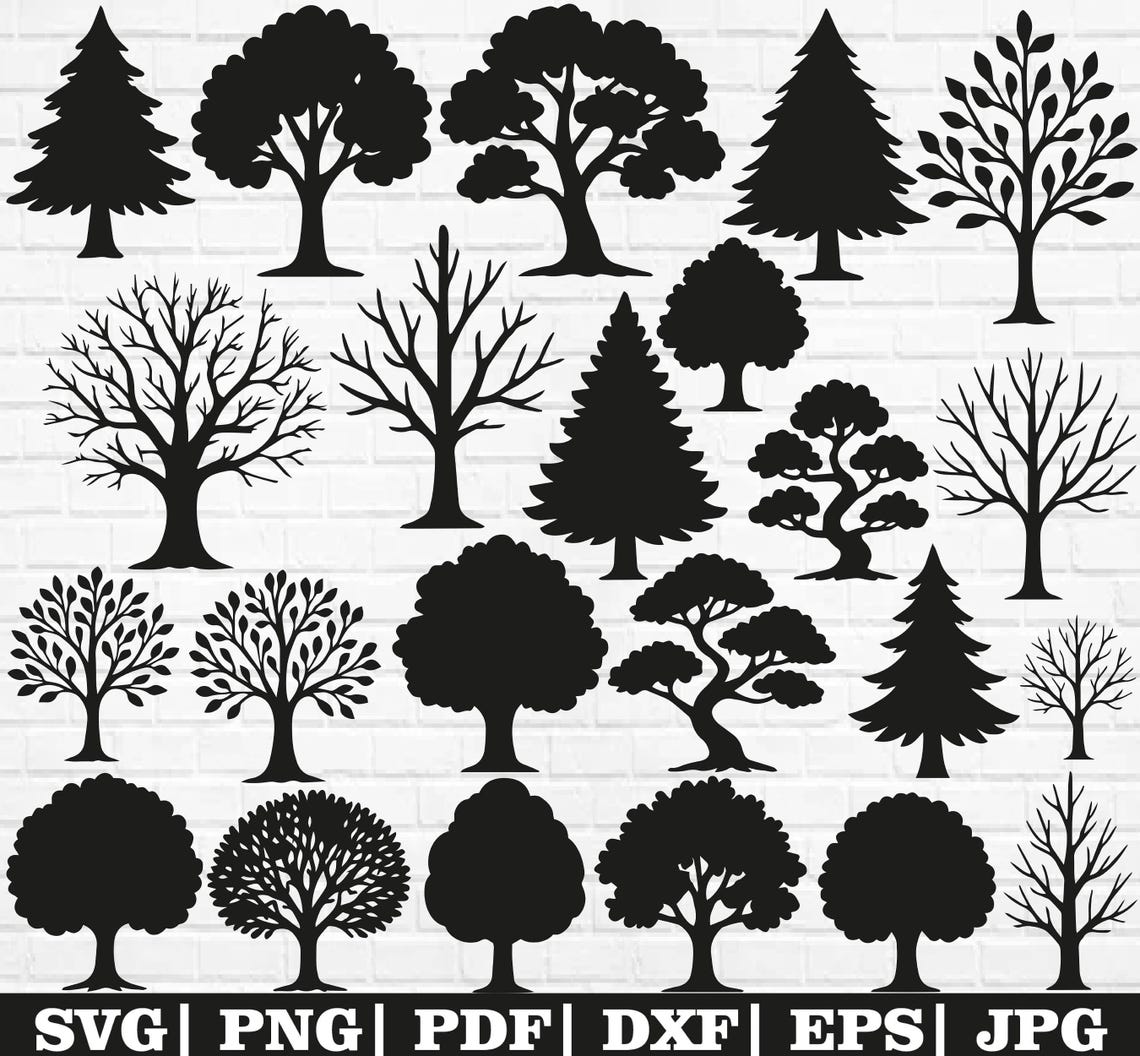 Tree Svg Bundle, Forest Tree Svg, Tree Roots Svg, Tree Clipart, Tree ...