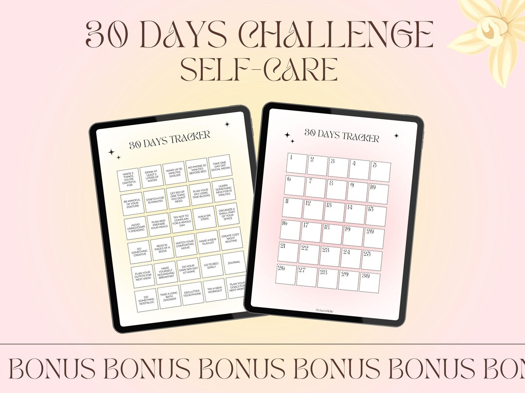 30 Days Self-care Challenge & Habit Tracker | Printable 30-day ...