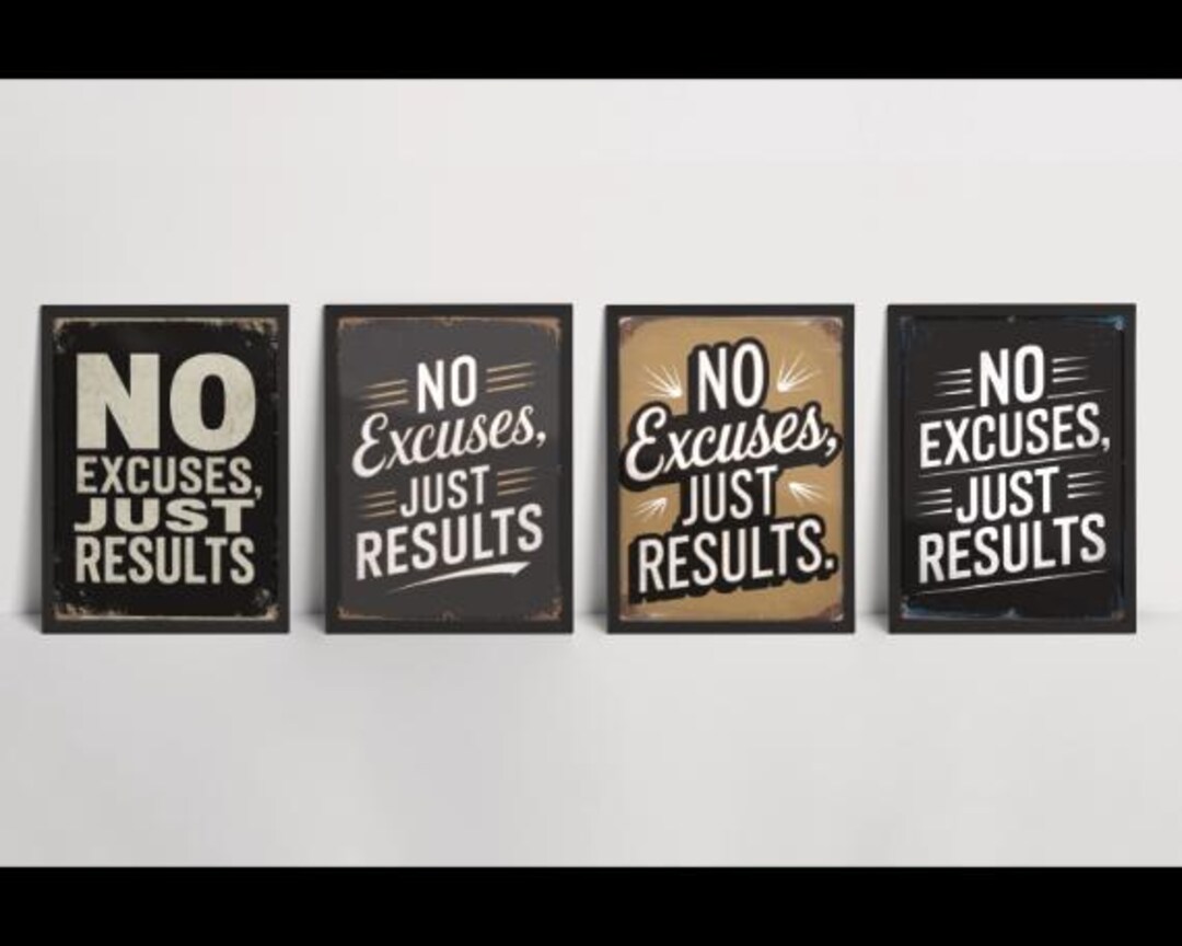 No Excuses Poster Bundle | Fitness Motivation Digital Download - Etsy