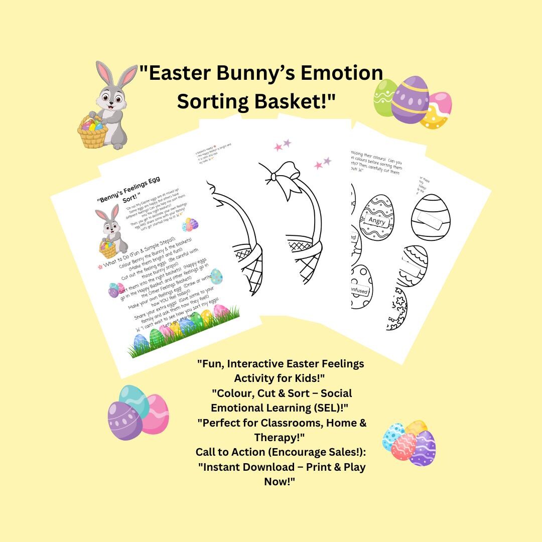 Easter Bunny Feelings Sorting Activity | SEL Printable | Kids Emotions ...