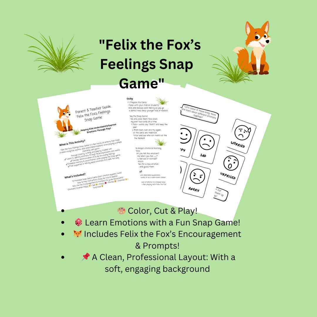 Felix the Fox Feelings Snap Game: Social Emotional Learning (digital ...