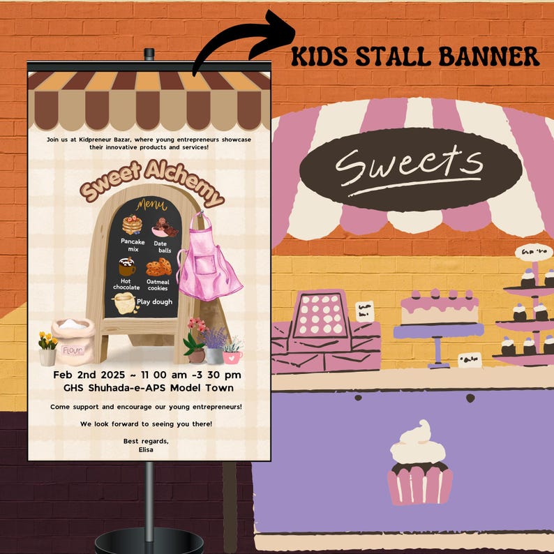 Kids Bake Banner | Editable Canva Template - Etsy