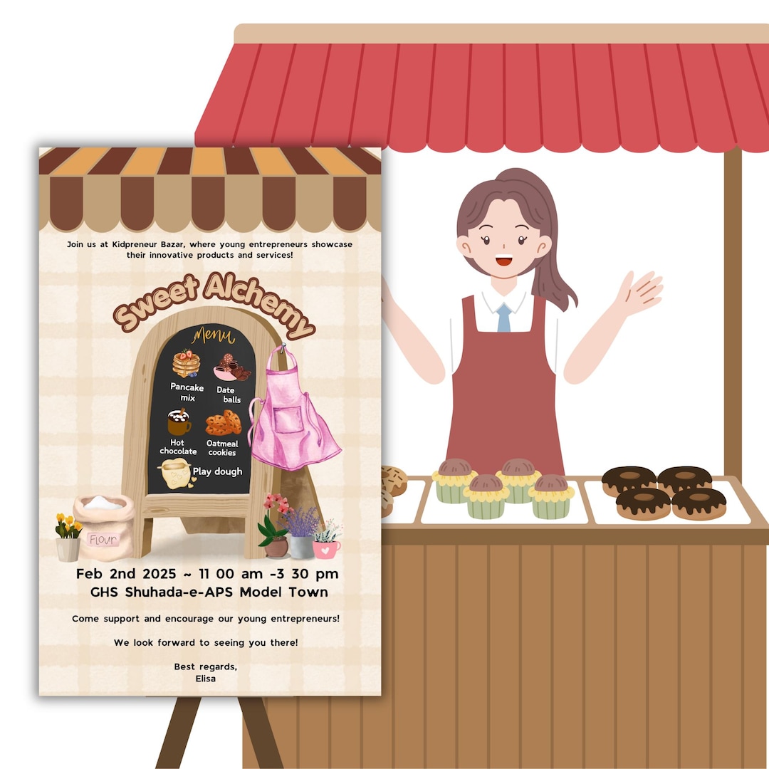 Kids Bake Banner | Editable Canva Template - Etsy