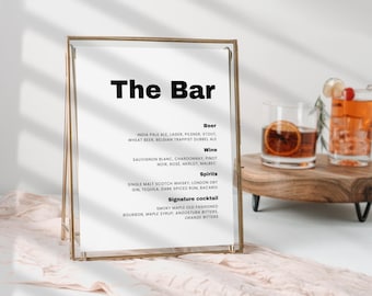 Printable Cocktail Bar Menu PDF - Etsy