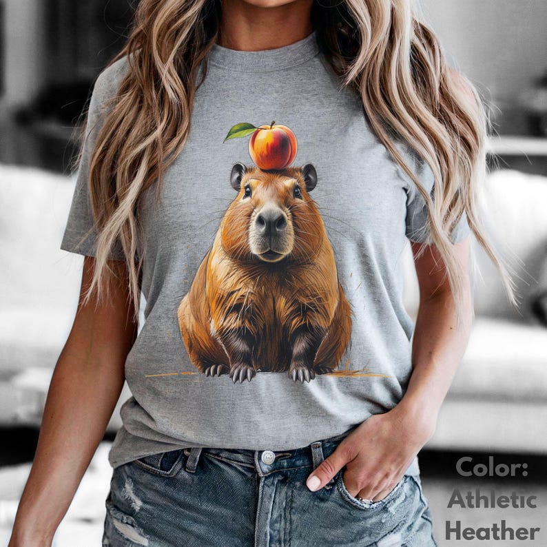 Capybara Shirt, Capybara, Peachy Capybara Shirt, Animal Shirt, Peach ...