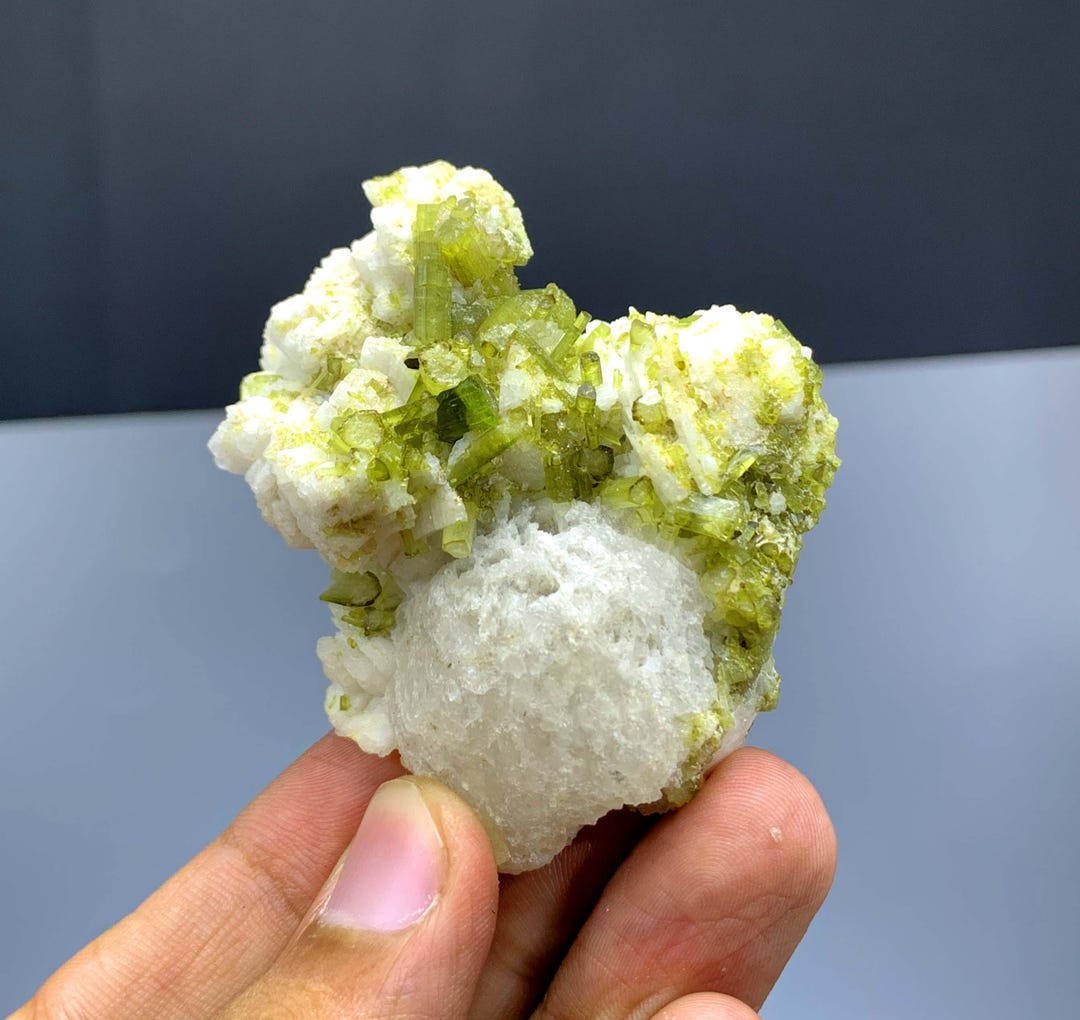Green Tourmaline on Feldspar – Raw Crystal Specimen From Pakistan 56 ...