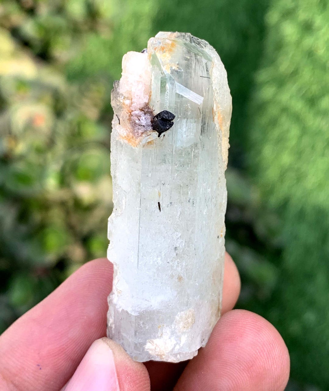 Aquamarine Var Morganite Crystal With Rutile Inclusions From Pakistan ...