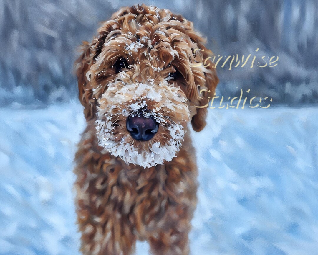 Goldendoodle Digital Portrait | Instant Download | Dog Art Print ...