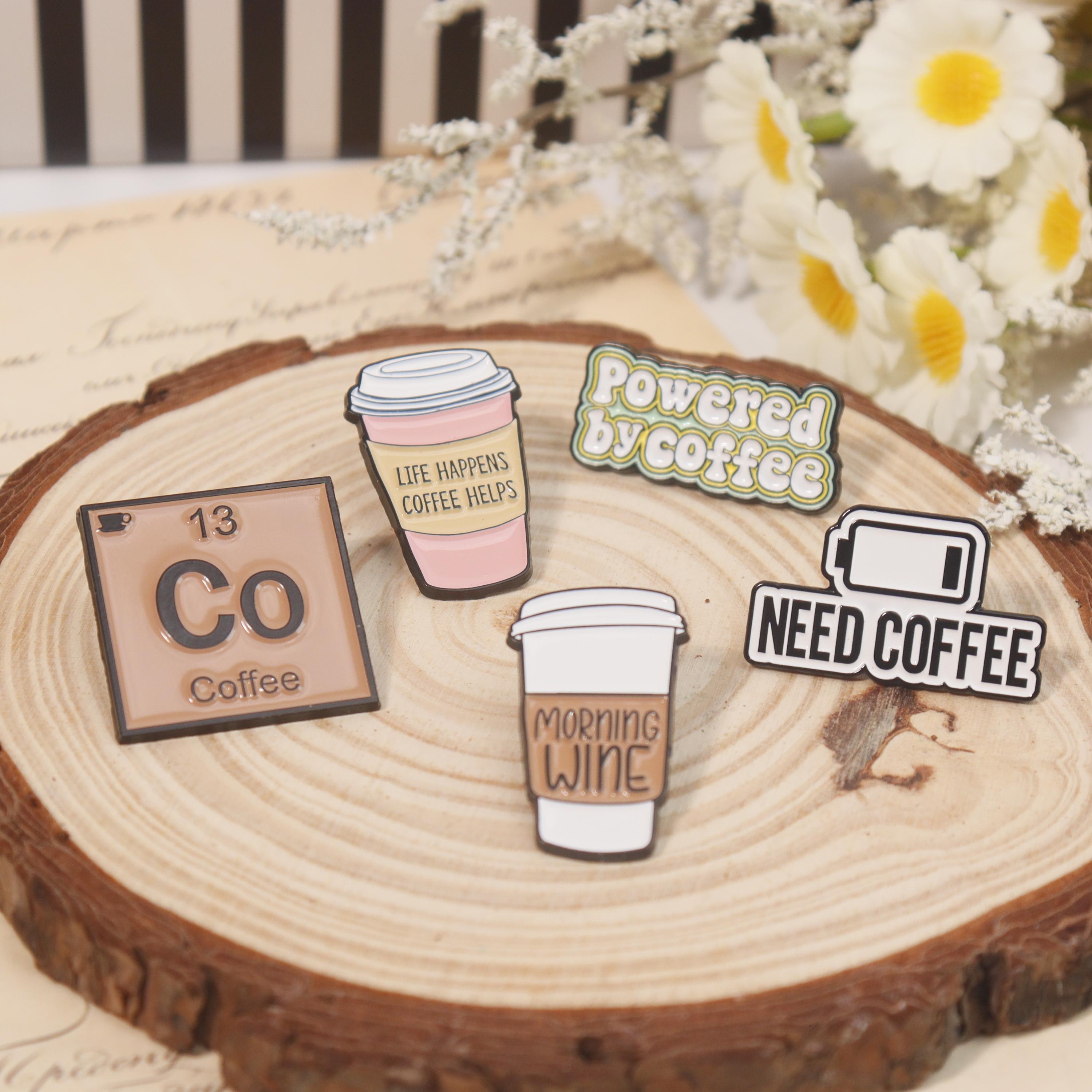 Cute Coffee Drink Pins,coffee Lovers Enamel Pin Sets,coffee Humor ...