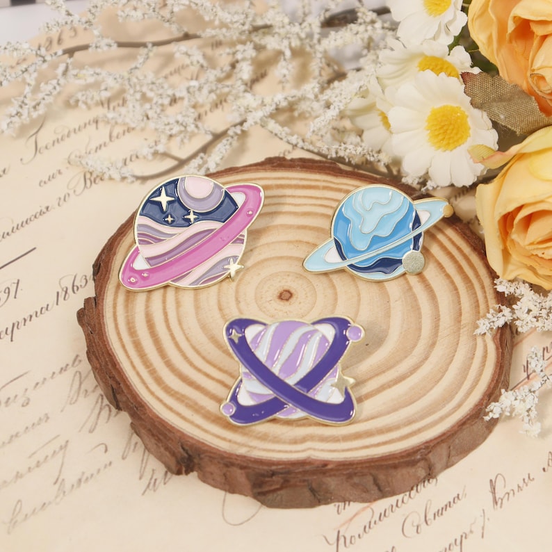 Cute Space Planet Enamel Pin Set,star Sky Galaxy Collection Brooch ...