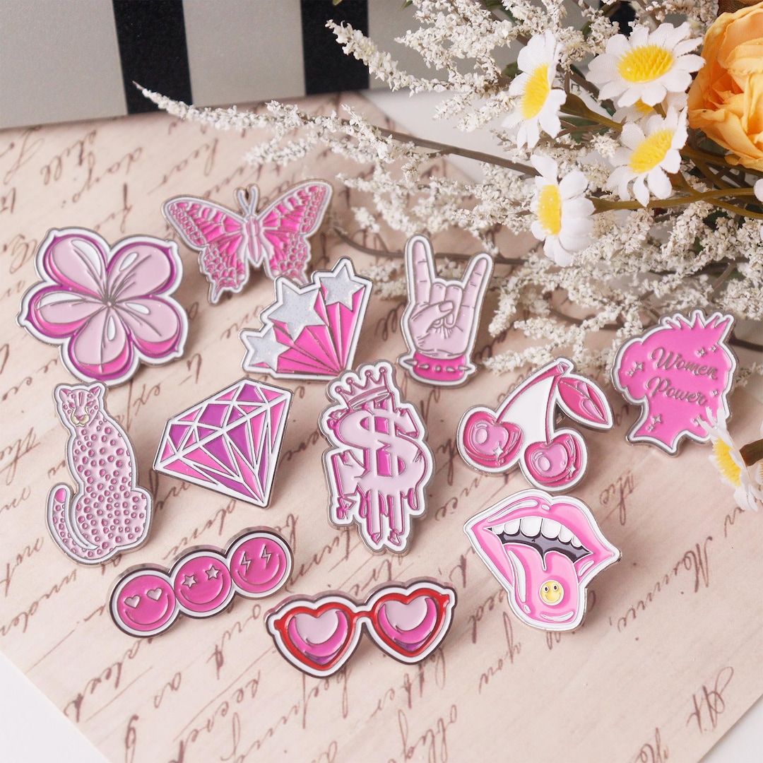 Pink Girl Pin Badge,cool Fashion Brooch,cute Badges for Backpacks ...