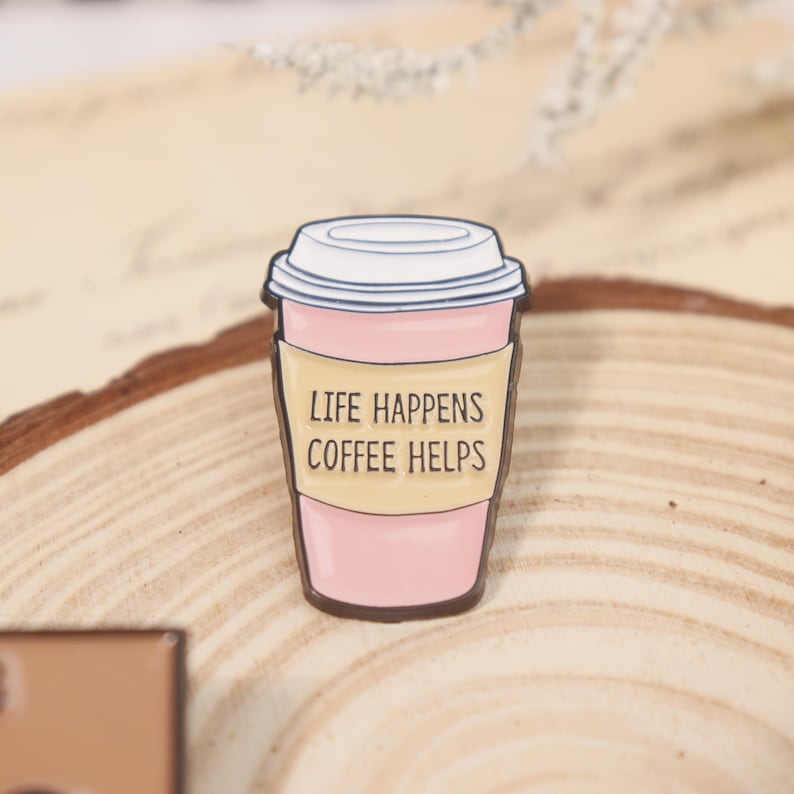 Cute Coffee Drink Pins,coffee Lovers Enamel Pin Sets,coffee Humor ...