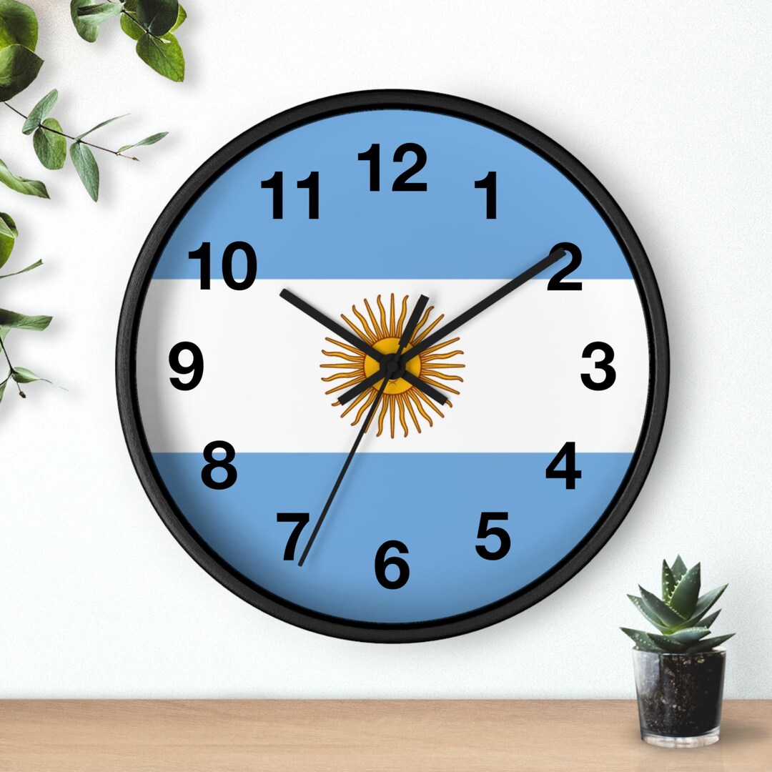 Argentina Flag Wall Clock, Modern Decor for Home, Gift for Sports Fans ...