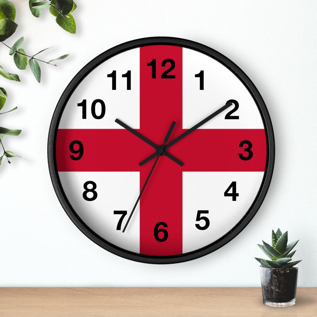 St. George's Cross Wall Clock - English Decor, Unique Home Accent, Gift ...