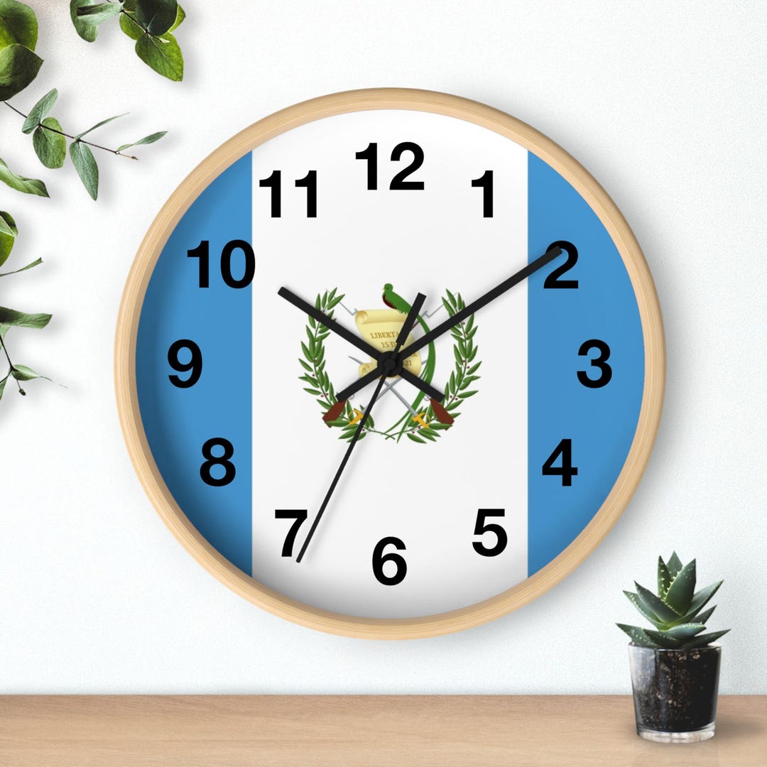 Guatemalan Flag Wall Clock - Perfect for Home Decor, Gift for Travelers ...