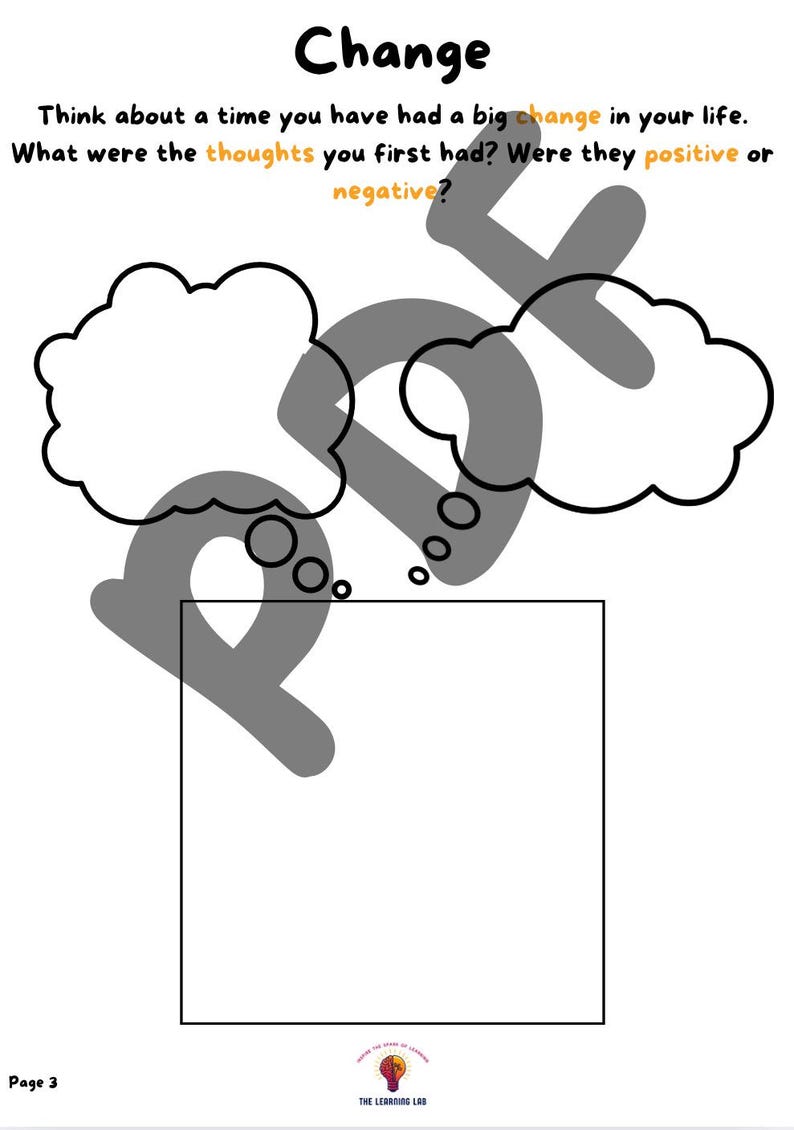 Coping With Change - PDF for Children Facing a Big Change. - Etsy