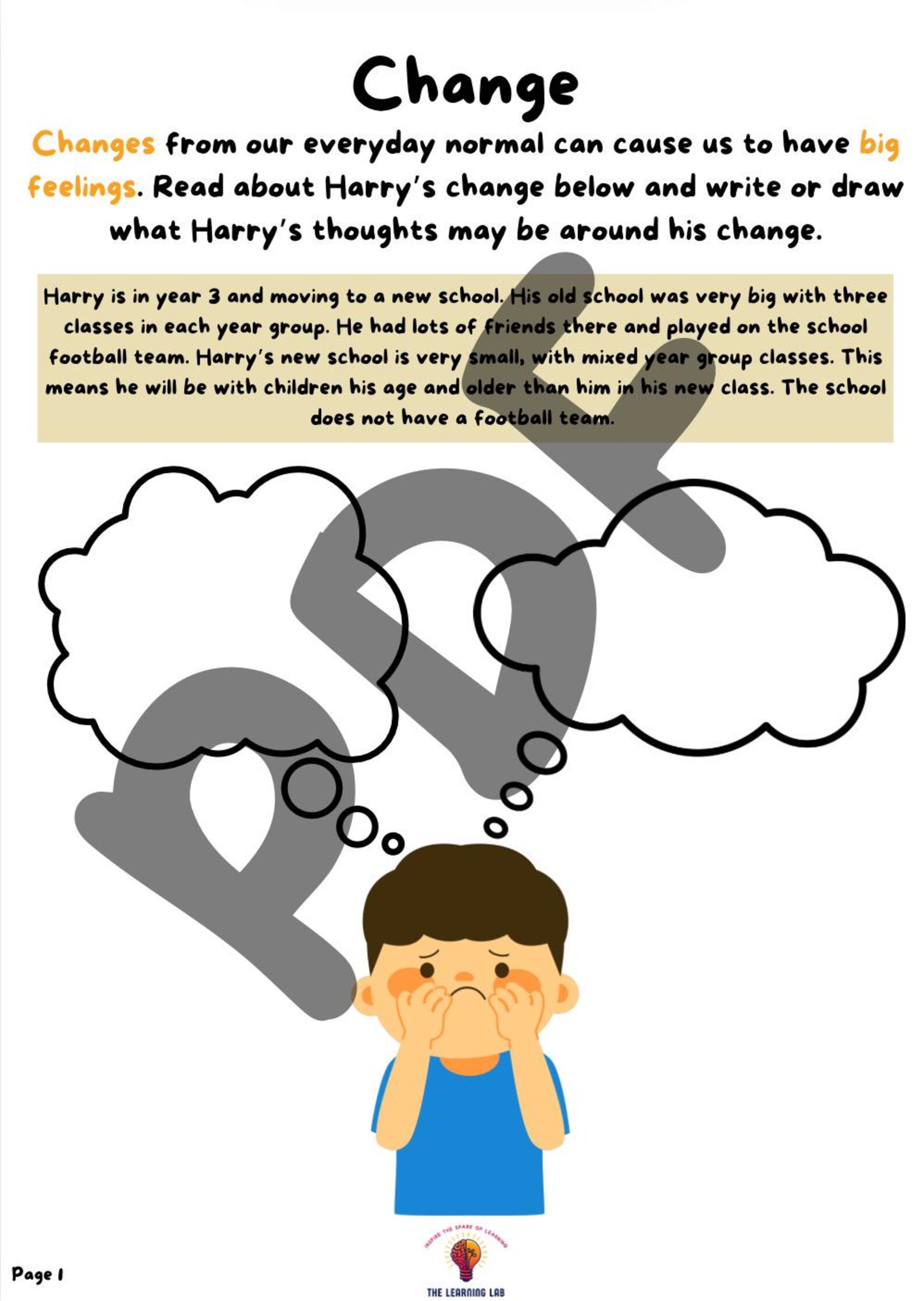 Coping With Change - PDF for Children Facing a Big Change. - Etsy