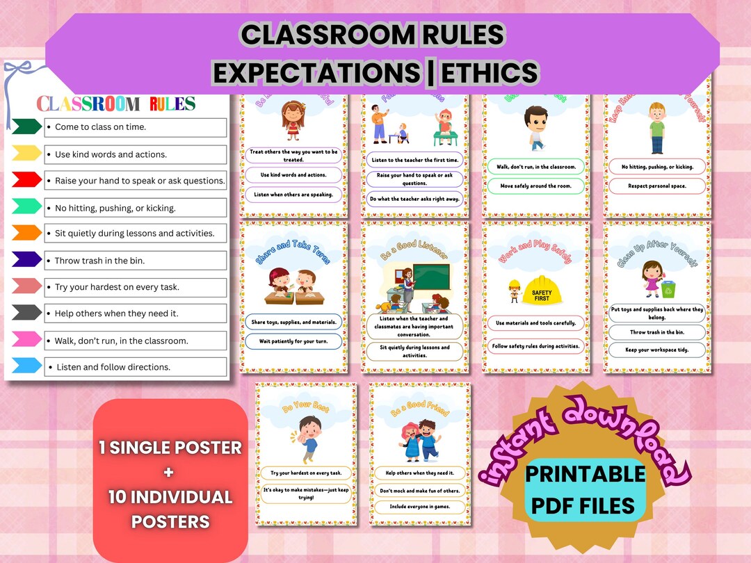 Classroom Rules | Daycare Posters | Class Rules | Classroom Rules Sign ...