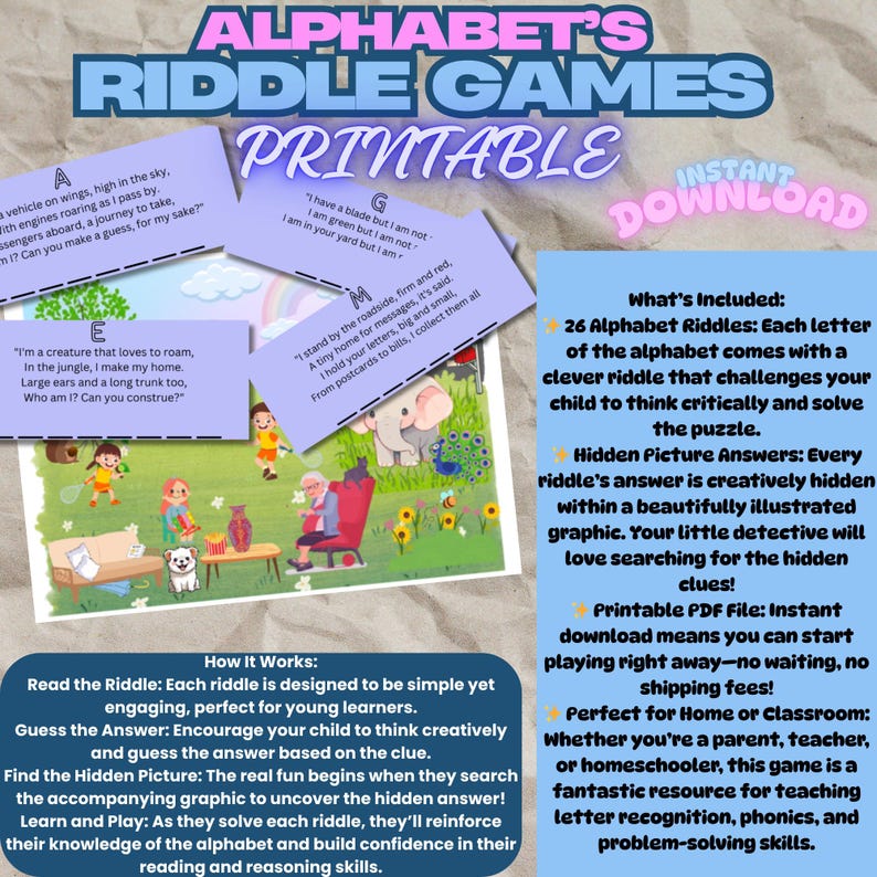 Riddle for Kids | Brain Teaser | Printable 26 Alphabet's Letter Riddle ...