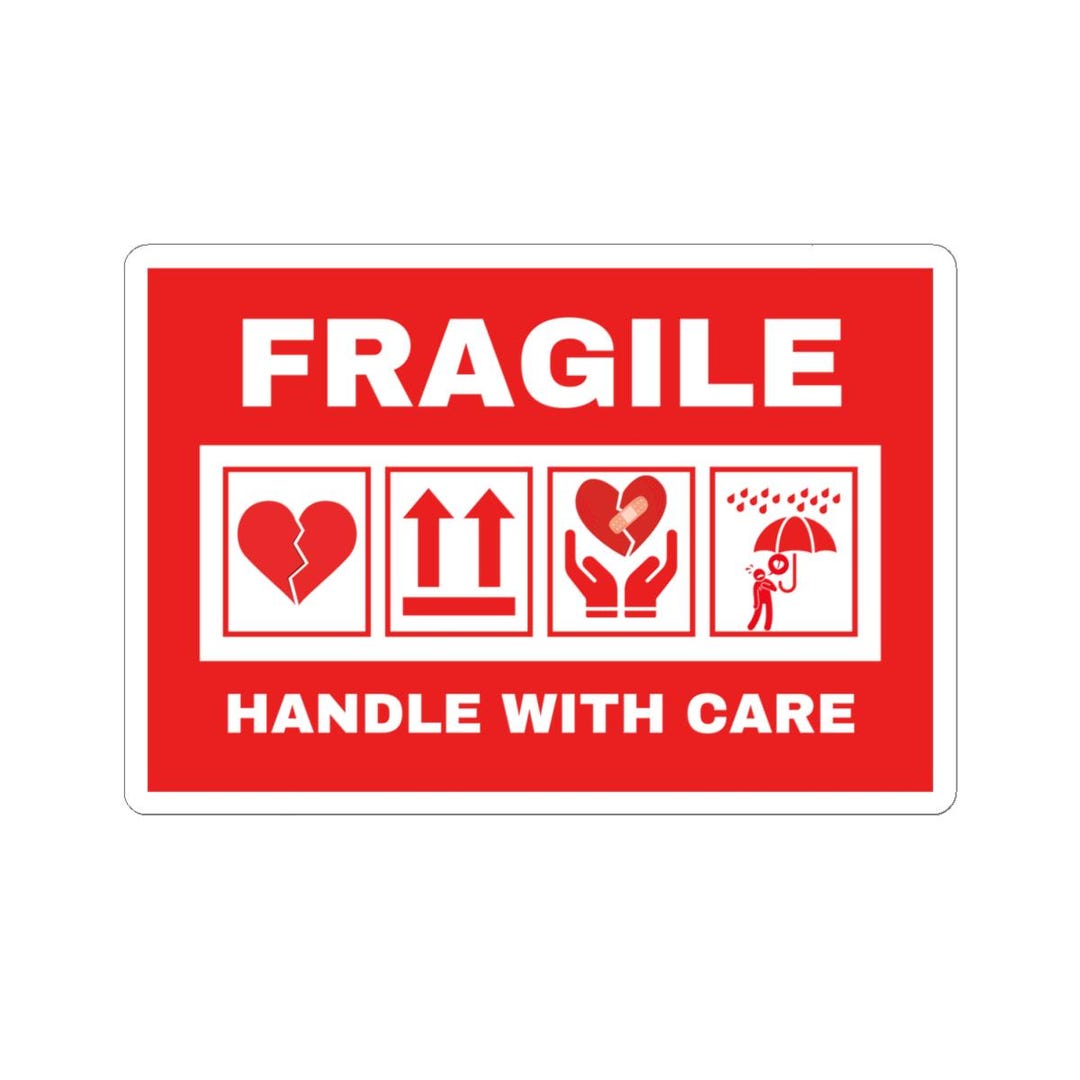 Fragile Handle With Care Kiss-cut Stickers, Laptop Decals, Cute Gift ...