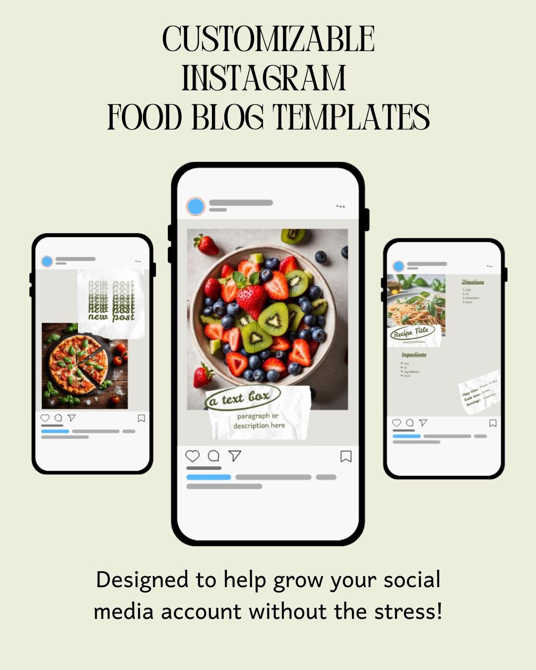 Food Instagram Posts| Recipe Branding| Instagram Template| Foodie ...