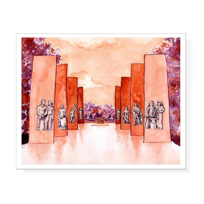 War Memorial Pylons in Blacksburg Virginia Tech in Orange and Maroon - Etsy