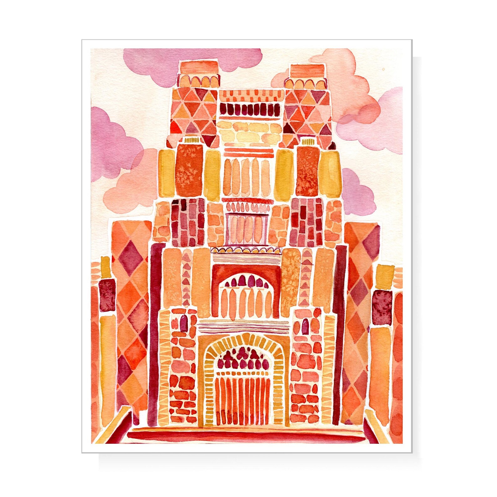 Burruss Hall at Virginia Tech Blacksburg Virginia Watercolor - Etsy