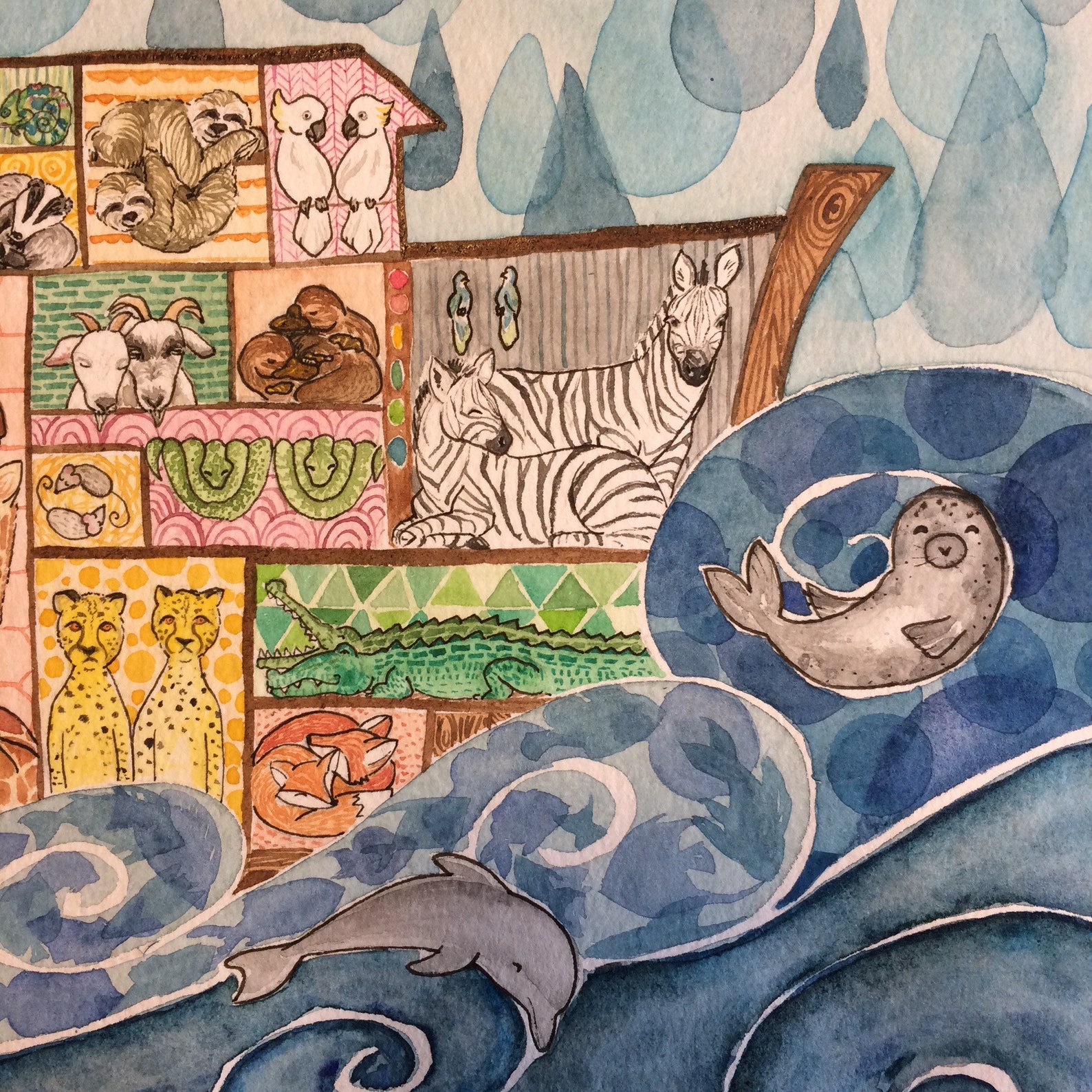 Noah's Ark With Sloths and Whales Giraffes Pandas Dolphins and ...