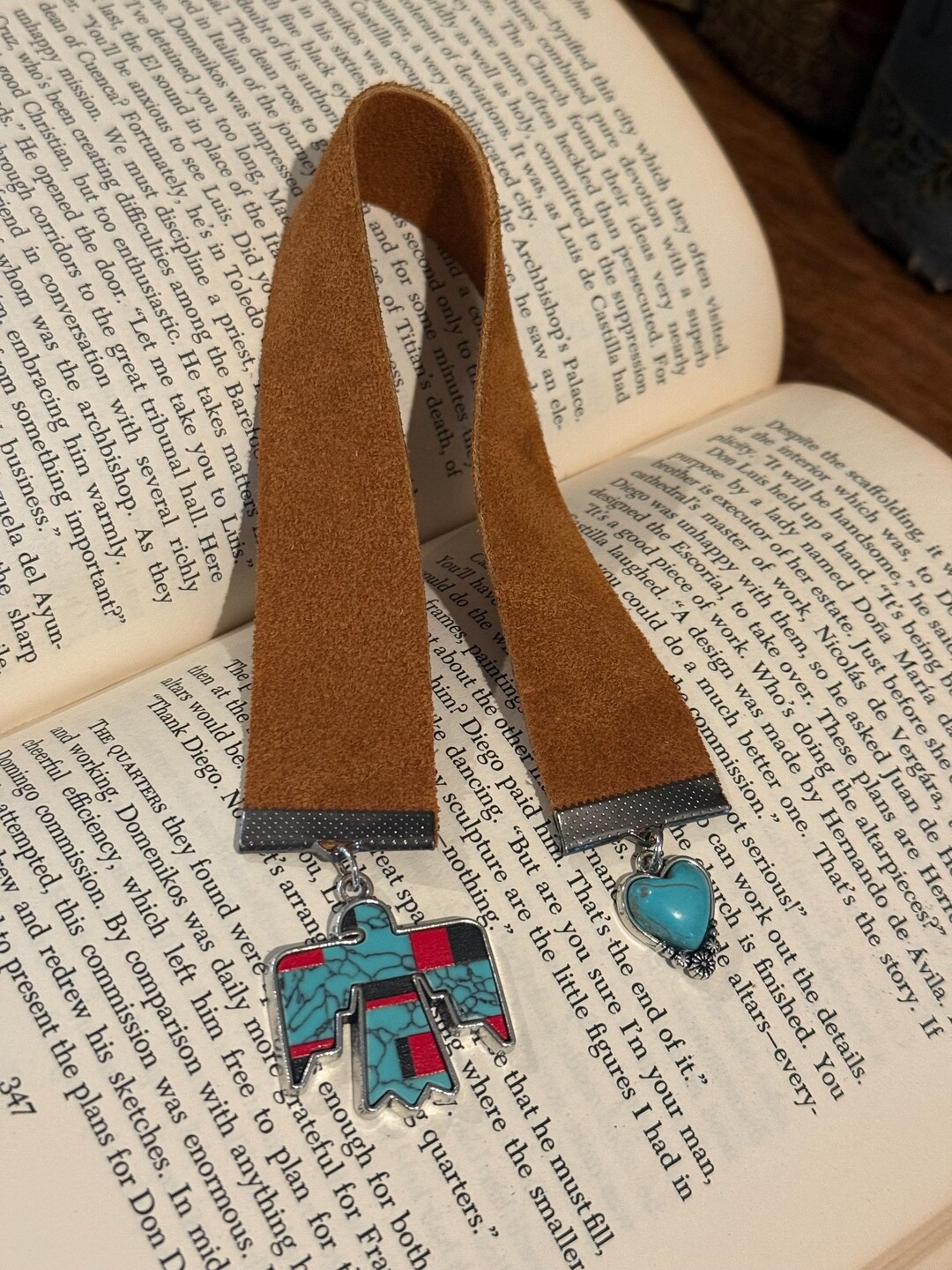 Thunder Bird Pendant Suede Bookmark - Etsy