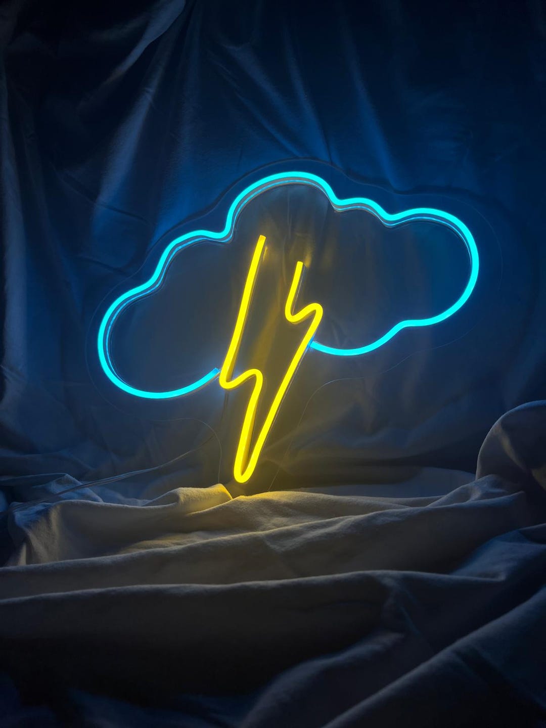 Lightning Bolt Neon Sign, LED Thunder Neon Light, Cloud Neon Sign, Neon ...