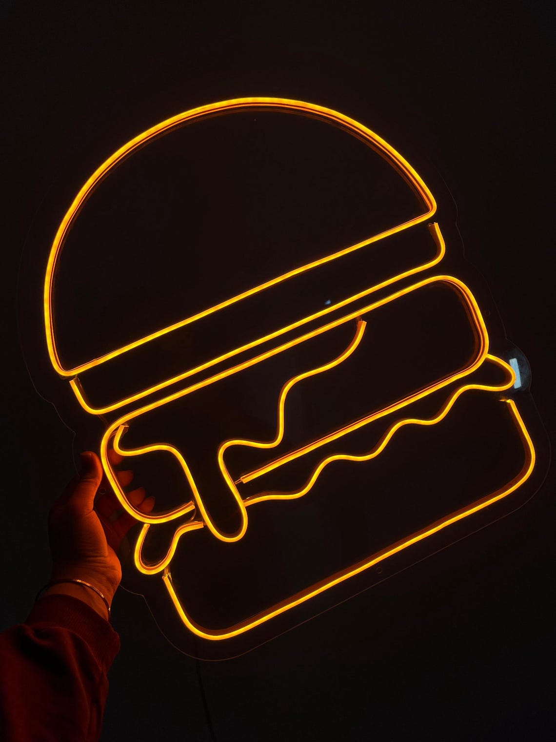 Burger Neon Sign, Hamburger Neon Sign - Neon Bar Sign, Food Neon Sign ...