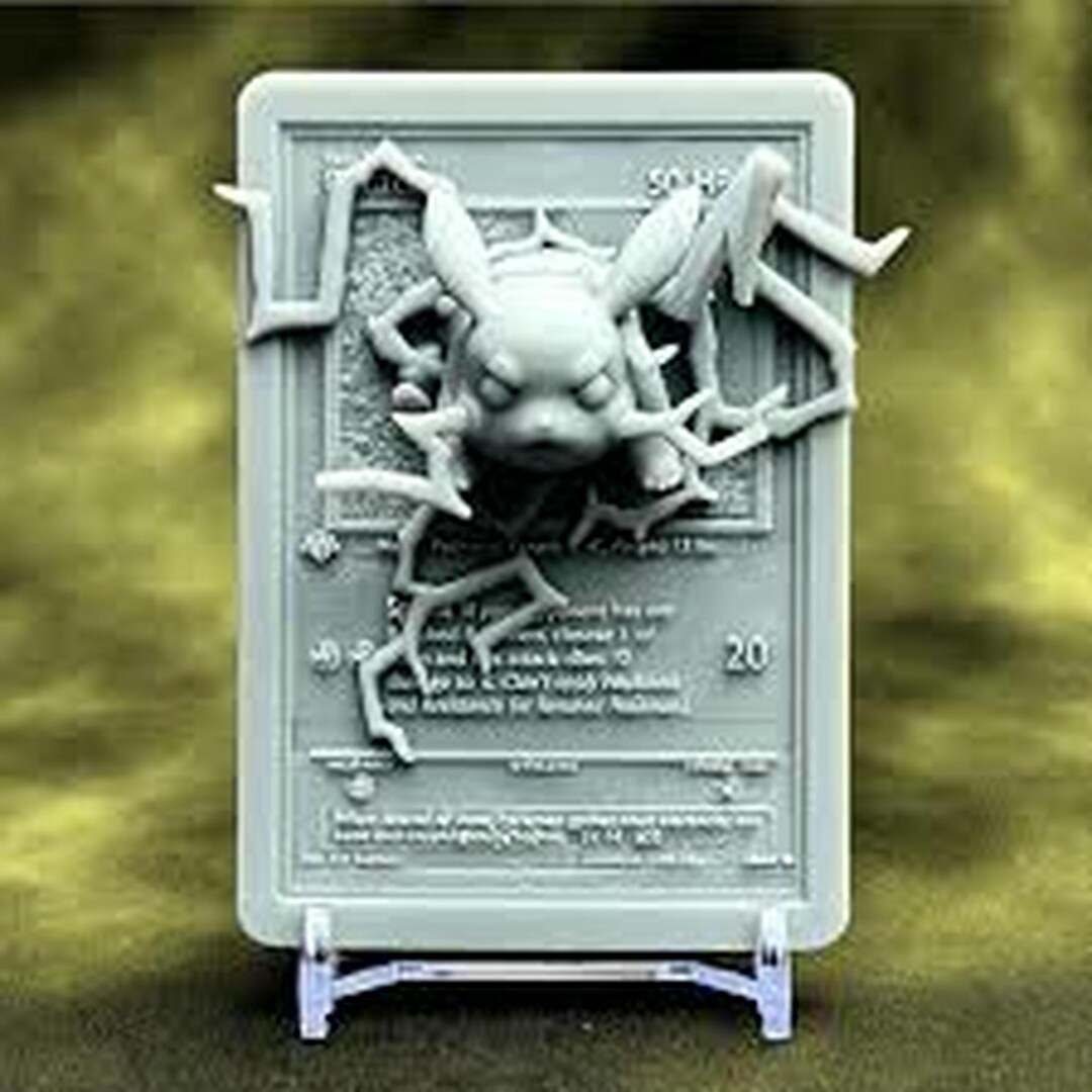 3D Printed Pikachu Pokémon Card – Hand-painted or Solid Color | 3D Fan ...