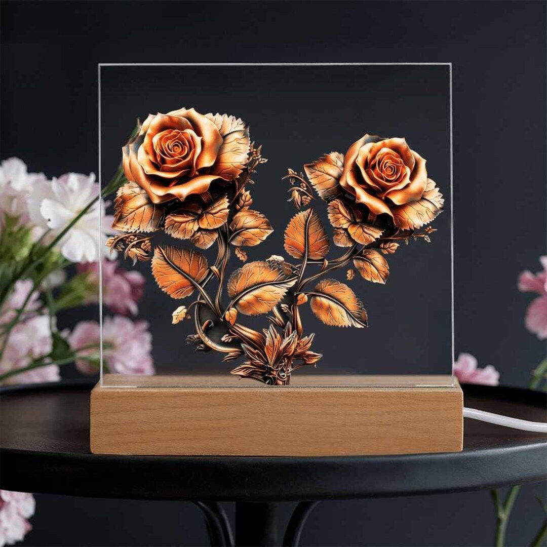 Heraldry Embossed Look Rose Plaque – Mystical Fantasy Light Panel - Etsy