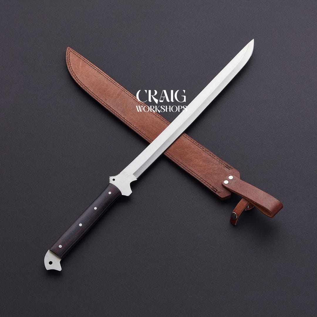 Custom Double Handed Handcrafted 6150 High Carbon Steel Full Tang Fixed ...