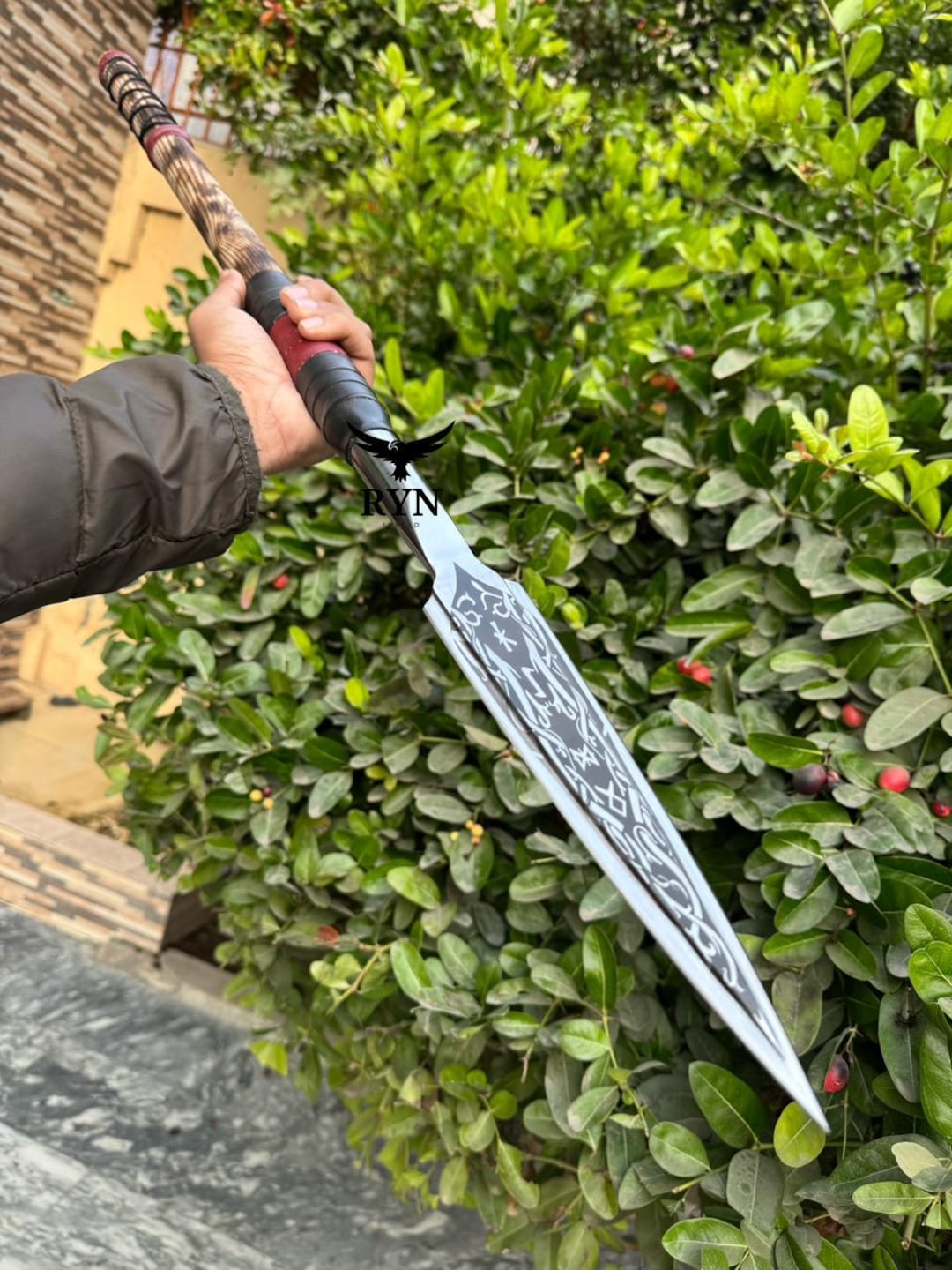 Viking Spear 40” Hand Forged Carbon Steel Spear With Leather Cover - Etsy