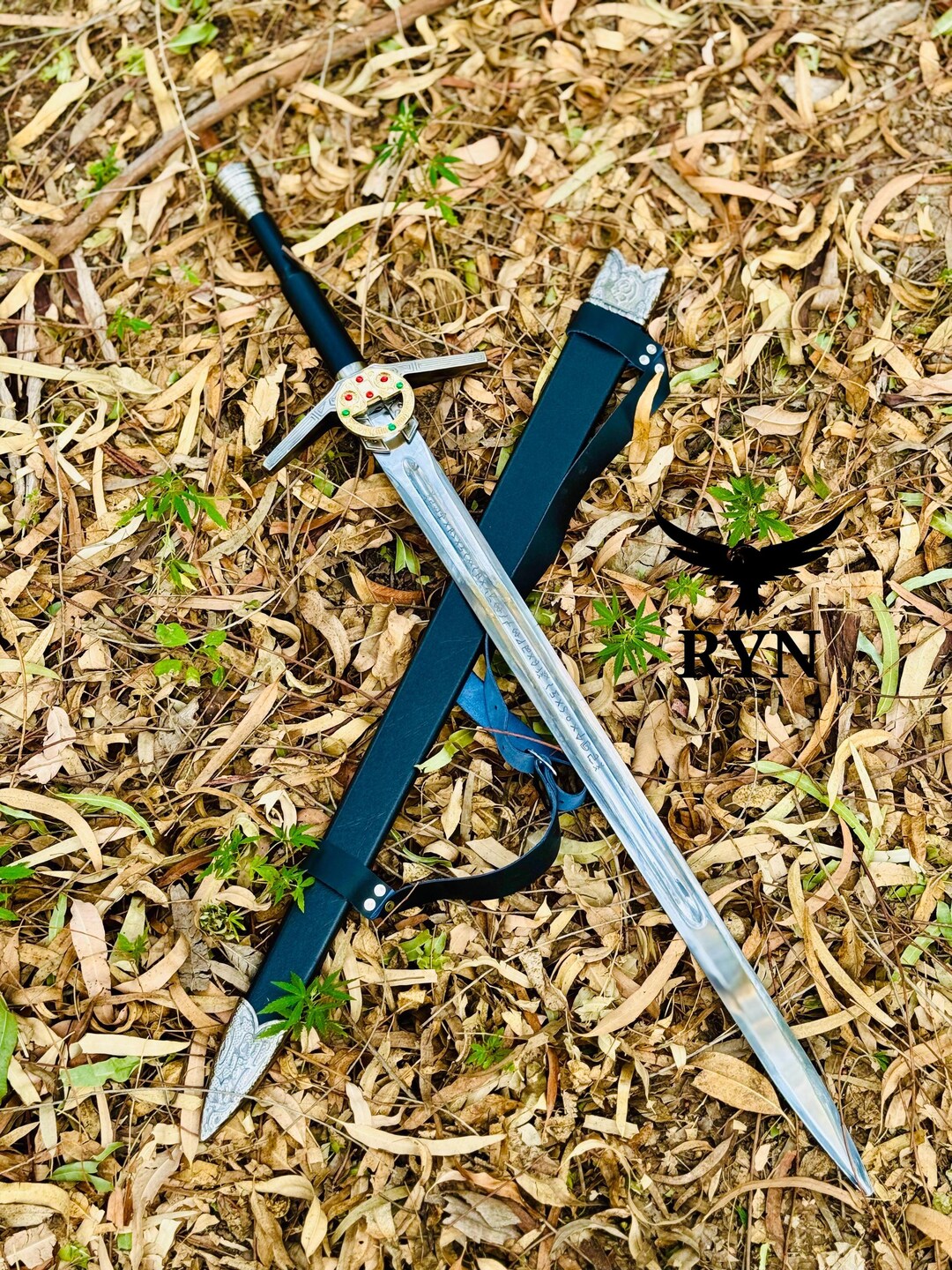 Handmade the Witcher Sword Geralt of Rivia Arondight's Sword Gold ...