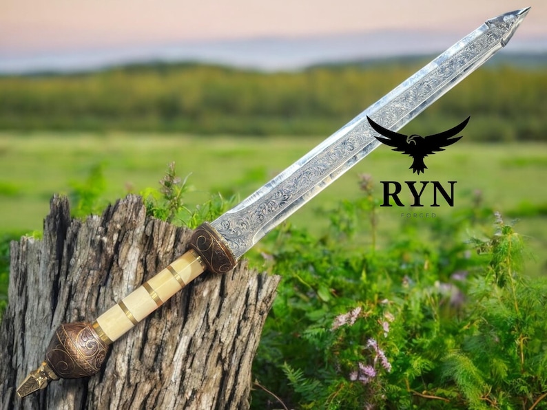 Hand Forged Roman Gladius Sword, Hand Engraved Sword With Beautiful ...