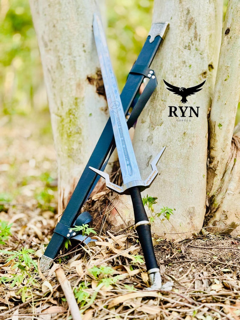 Handmade Geralt of Rivia Aerondight Sword Witcher Swordwith Wall Mount ...